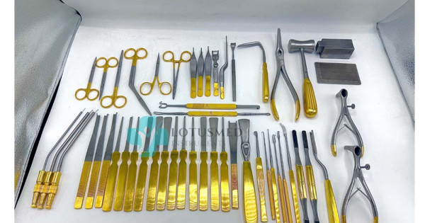 Rhinoplasty instruments SET of 82 PCS Full Gold Plated